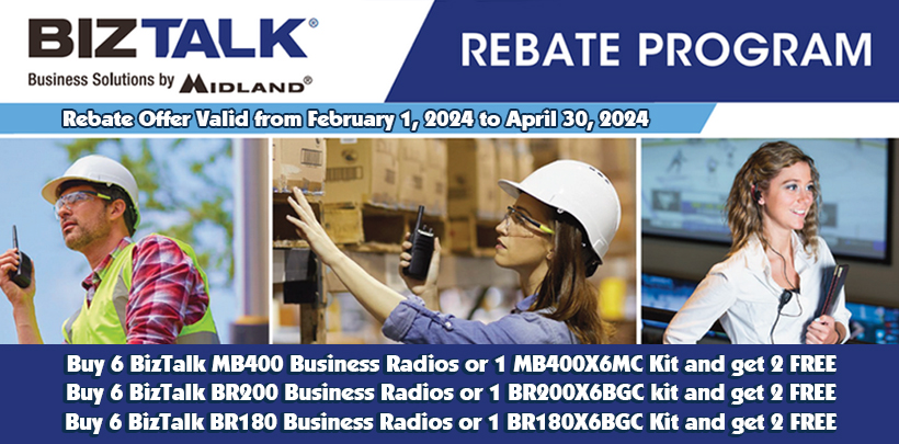 The Midland BizTalk Free Radio Offer is back for 2024! - Buy Two Way Radios